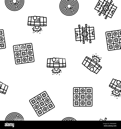 Game Table Play Board Vector Seamless Pattern Thin Line Illustration Stock Vector Image And Art