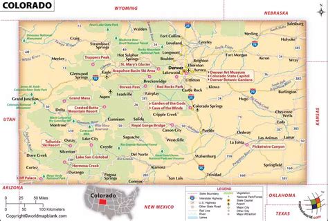 Labeled Map Of Colorado With Capital And Cities Explained