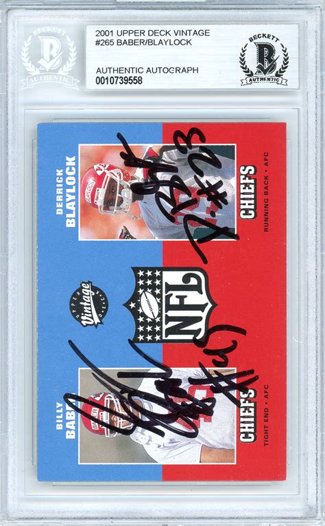 Billy Baber And Derrick Blaylock Autographed 2001 Upper Deck Vintage Rookie Card 265 Kansas City