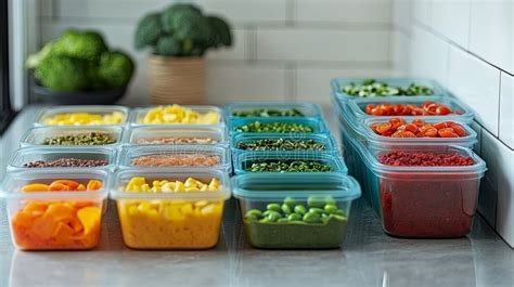 A Fresh Meal Prep Kit With Organized Containers And Vibrant Stock Image Image Of Diet Organic