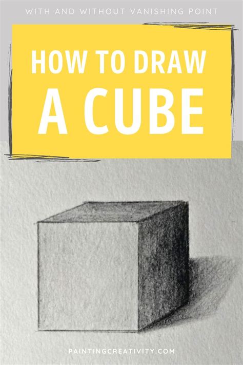 How To Draw A Cube With And Without A Vanishing Point Drawings Vanishing Point Draw