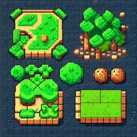 Free Ai Art Generator Game Asset 2d Pixel Art Tilemap Tileset Tile Set Top Down View
