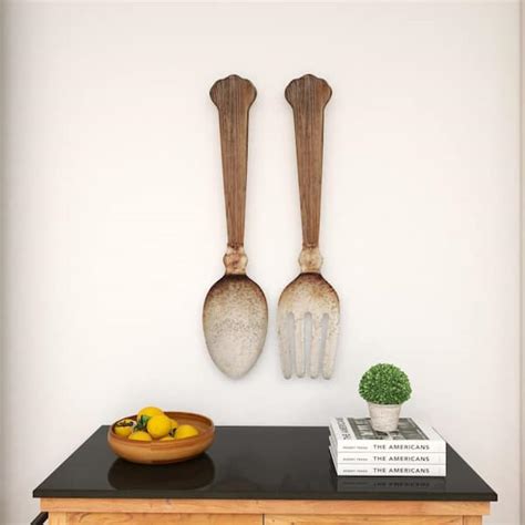 Giant Wooden Fork And Spoon Wall Decor Shelly Lighting