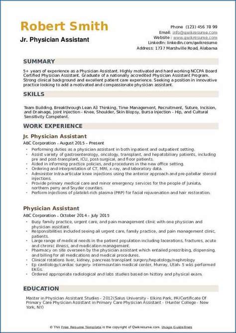 √ Physician Assistant Cover Letter Template Free Editable
