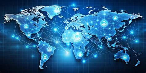 Global Telecommunication Map Stock Illustrations 6974 Global