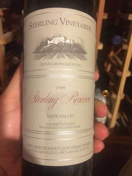 1988 Sterling Vineyards Sterling Reserve Usa California Napa Valley