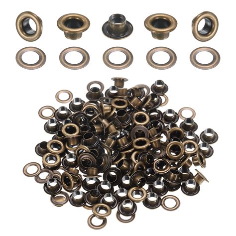 Uxcell 50set Grommets Eyelets 4mm 16 Inch Brass Eyelets Kit With