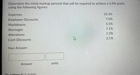 Solved Determine The Initial Markup Percent That Will Be Chegg