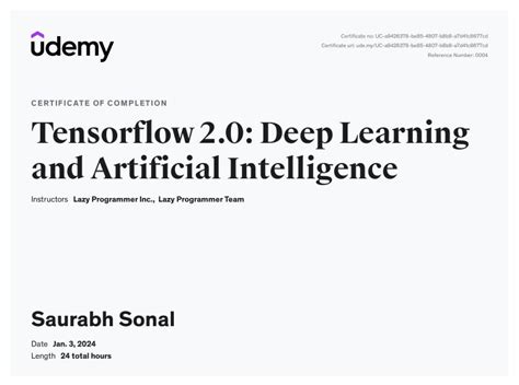Saurabh Sonal On Linkedin Tensorflow Deeplearning Certification