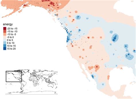 energy gradient plot of population 2 by timestep areas in red reflect