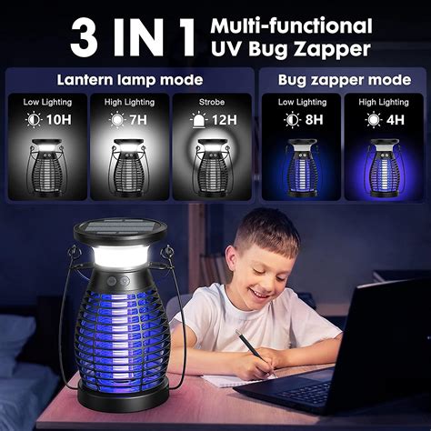 Bug Zapper Outdoor Solar And Rechargeable Mosquito Zapper For Gnats