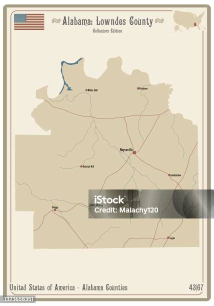 Map Of Lowndes County In Alabama Stock Illustration Download Image