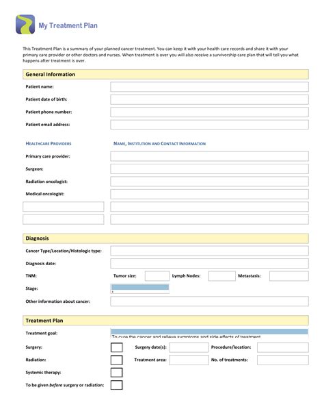 Cancer Treatment Plan Download Fillable Pdf Templateroller