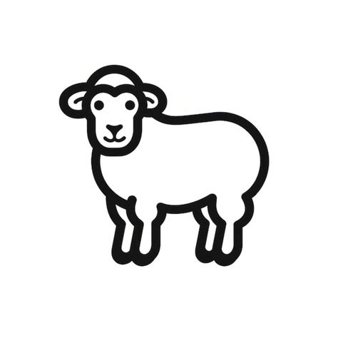 Premium Photo Bold Outlines Black And White Sheep Icon By Alasdair