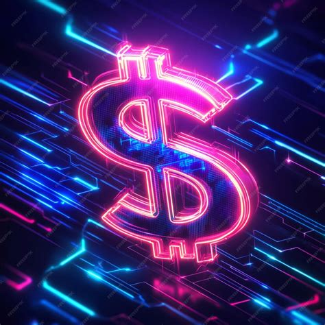 Futuristic Digital Dollar Representation Premium Ai Generated Image