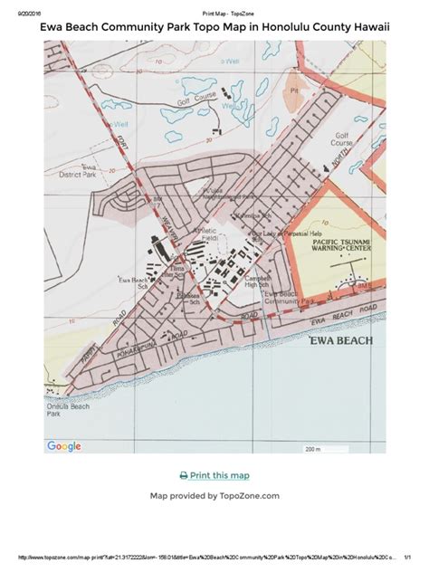 Print Map Topozone Ewa Beach Pdf