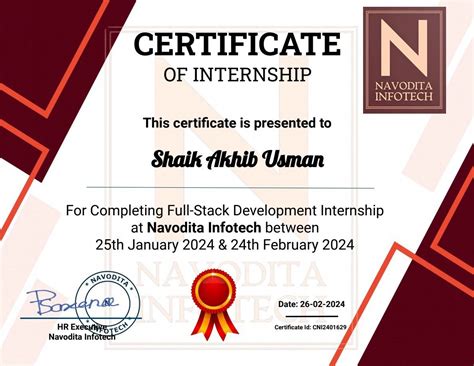 Completed A One Month Internship On Full Stack Development Akhib