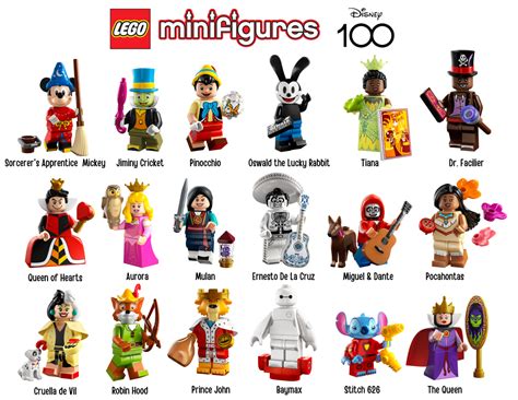 Lego Disney 100 Minifigures Series Officially Revealed With 18