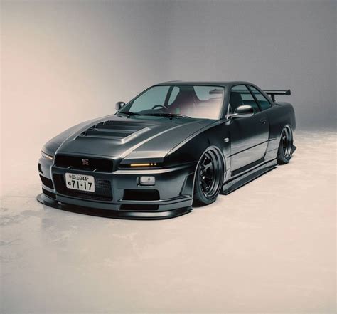 R34 Nissan Skyline Gt R Imagined With Pop Up Headlights Autoevolution