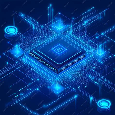 Abstract Isometric Illustration Of An Ai Chip Or Cpu Processor