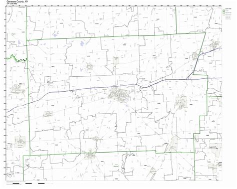 Genesee County New York Ny Zip Code Map Not Laminated Office Products