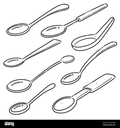 Vector Set Of Spoon Stock Vector Image And Art Alamy