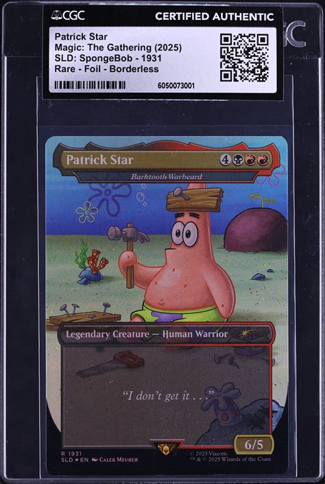 2025 Magic The Gathering Mtg Sld Spongebob Foil Borderless Patrick Star Cgc Auth On Fanatics Collect