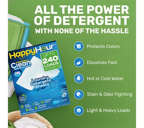 Happy Hour Laundry Detergent Sheets 240 Loads