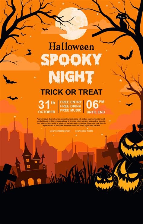 Halloween Poster Template With Scary Elements Concept 50065290 Vector