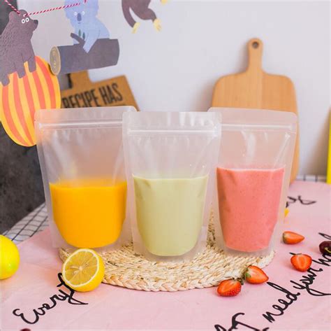 50pcslot Self Supporting Plastic Drink Packaging Vicedeal