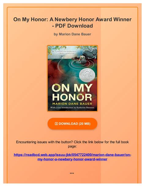 Download On My Honor A Newbery Honor Award Winner By Marion Dane