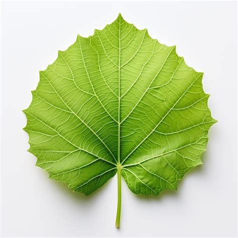 Premium Photo Isolated Of A Green Hydrangea Leaf With Serrated Ed Leaf Decoration On White