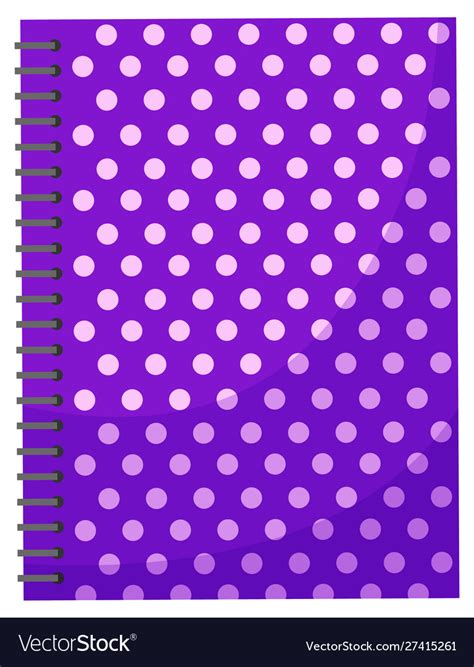 Violet Notebook For Notes With Metal Spiral Vector Image