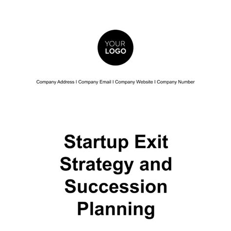 Startup Exit Strategy And Succession Planning Template Edit Online Startup Exit Strategy And Succession Planning Template Edit Online