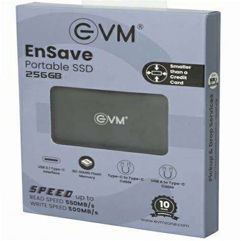 evm ensave 256gb smallest portable external ssd with 3d nand