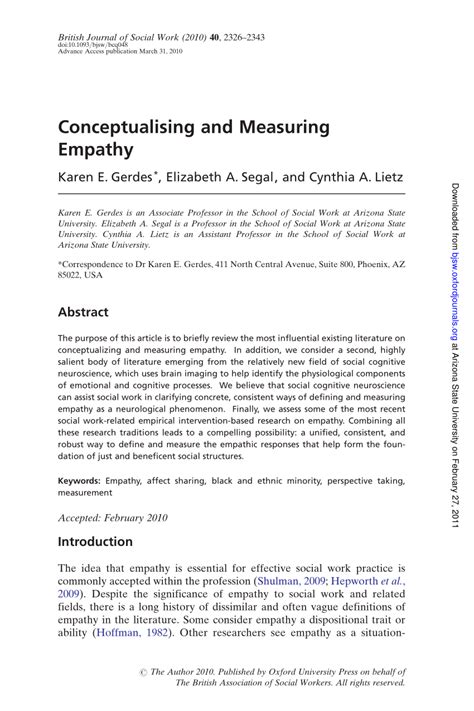 Pdf Conceptualising And Measuring Empathy