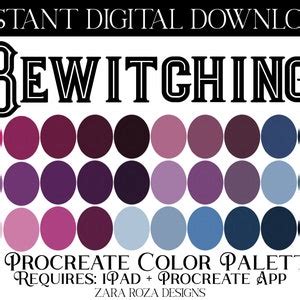 Procreate Color Palette Bundle Pack VOL Set Goth Retro Vintage Boho Yellow Orange Red