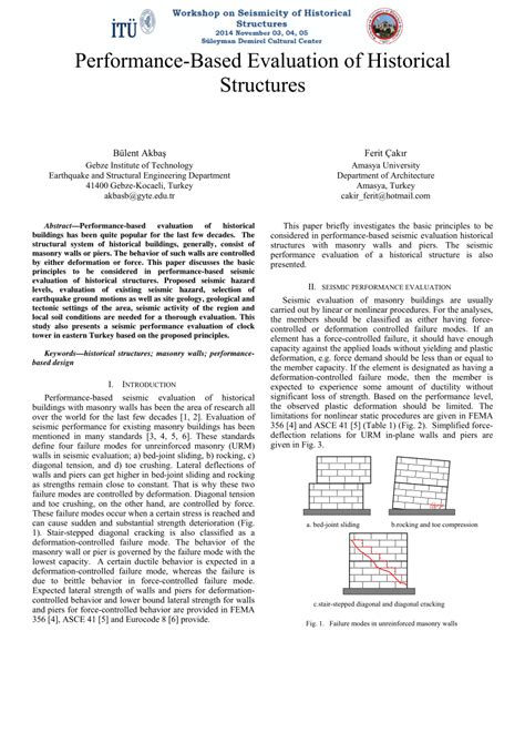 Pdf Performance Based Evaluation Of Historical Structures