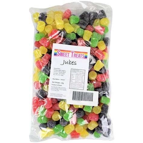 Sweet Treats Assorted Fruit Jube Lollies 1kg Bag Big W