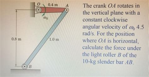 solved the crank oa rotates in the vertical plane with a