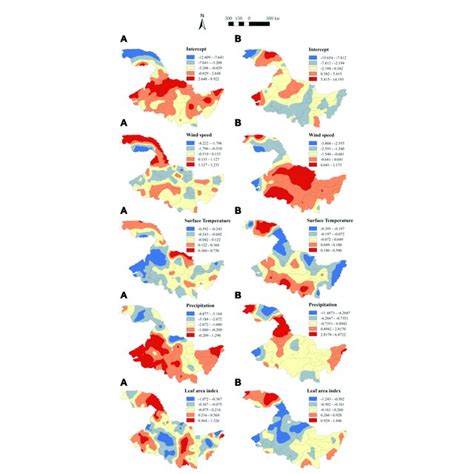 Parameter Distribution For Each Variable Of The Geographically Weighted Download Scientific