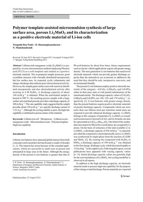 Pdf Polymer Template Assisted Microemulsion Synthesis Of Largepdf