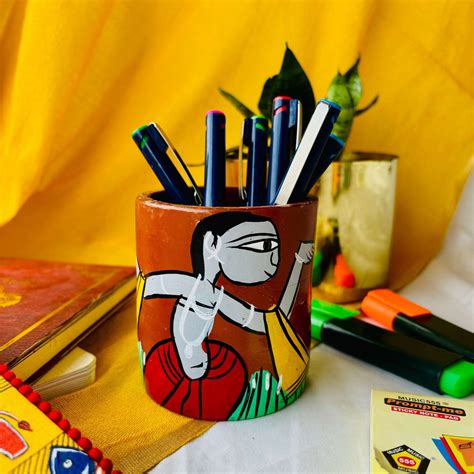 Jugal Terracotta Pen Pencil Holder