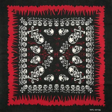 New Design Fashion Hip Hop 100 Cotton Skull Bandana Square Scarf