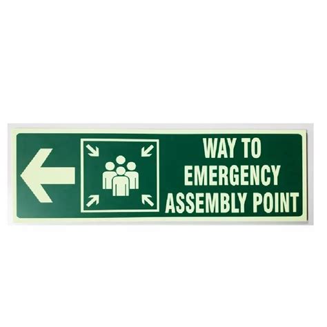 Aluminium Way To Emergency Assembly Point Signage Guide Sign At ₹ 450
