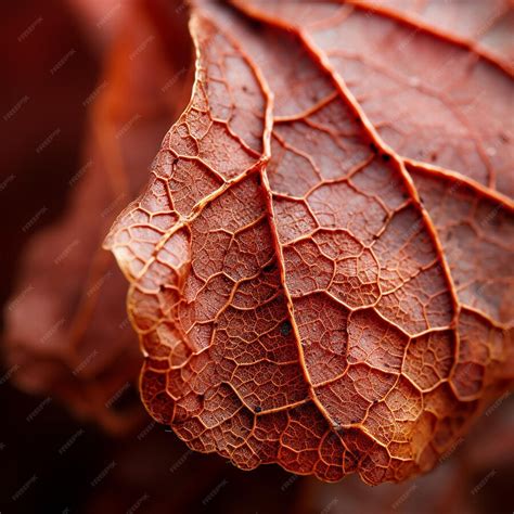 Premium Photo Microscopic View Of A Reddish Dry Leaf