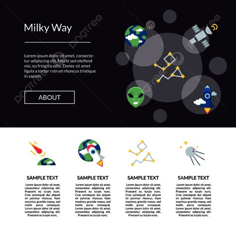 벡터 평면 공간 아이콘 방문 페이지 템플릿 그림 배너 템플릿 Psd 다운로드 디자인 자료 다운로드