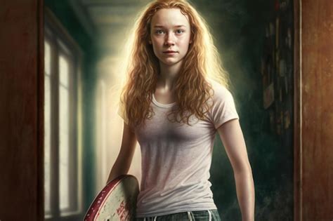 Premium Ai Image Portrait Of A Sporty Young Woman Standing Beside Her