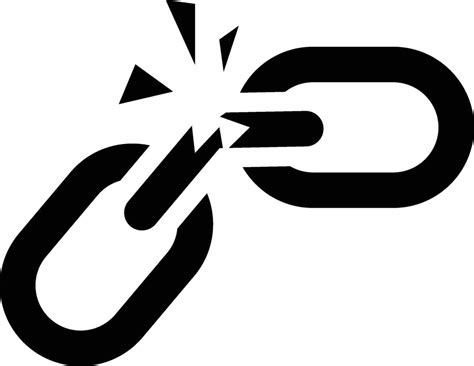 Set Of Broken Connection Freedom Concept Broken Chain Link Icon Disconnect Break Free