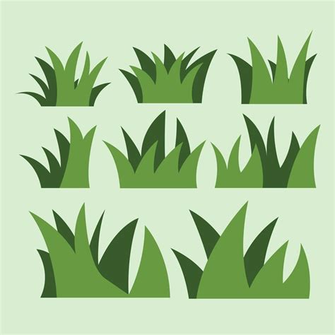 Grass Set Elements Vector Illustration Premium Vector